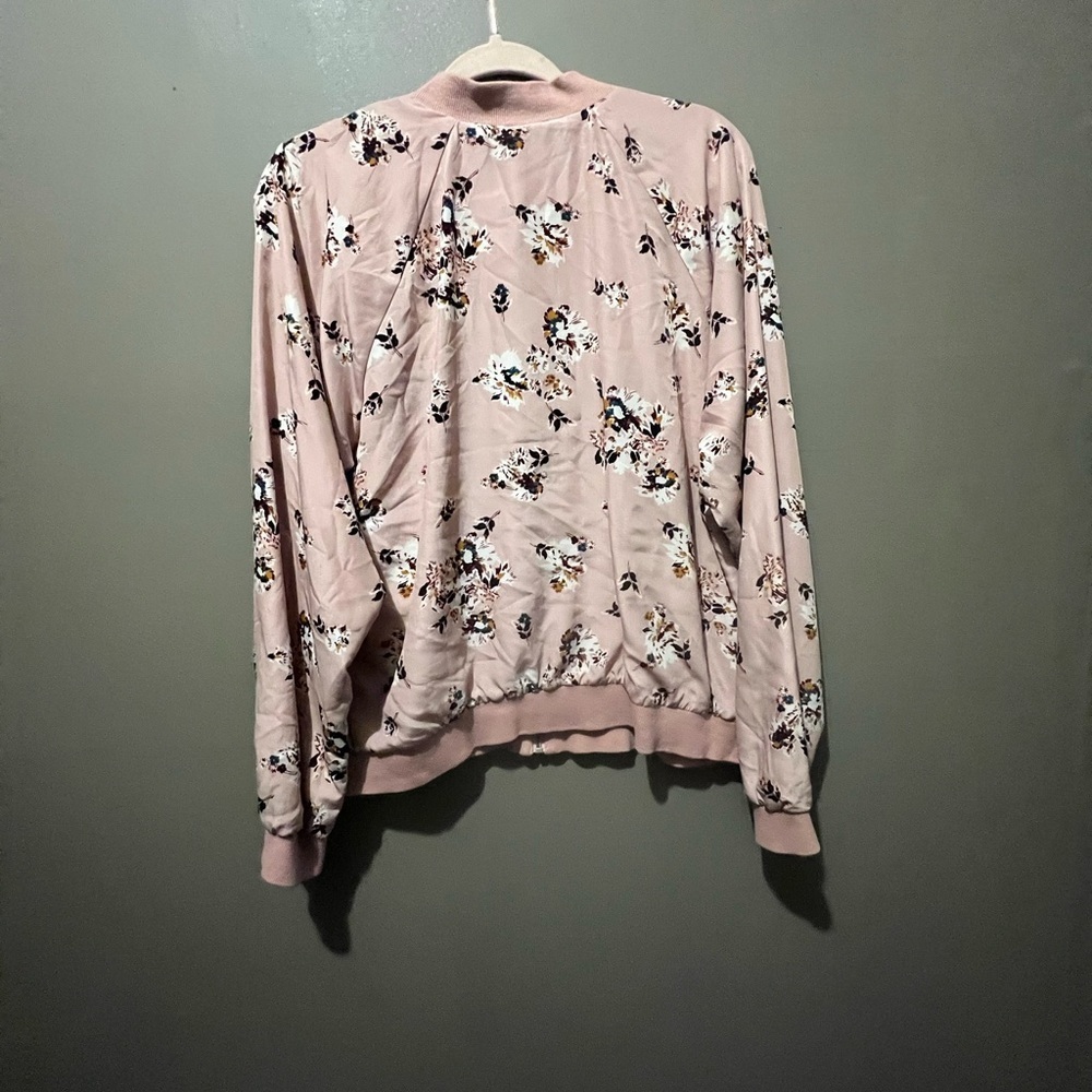 Floral Satin Bomber Jacket - Gem